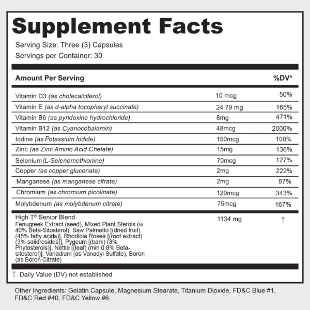 [High T] SENIOR - Testosterone Booster + Prostate Support 90ct – High T ...