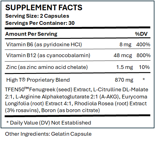 [High T] The "Original" Testosterone Booster 60ct – High T Products, LP